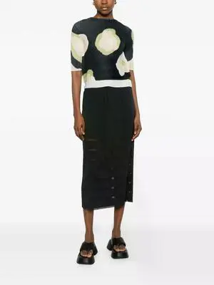 Issey Miyake Drawstring Pleated Midi Skirt