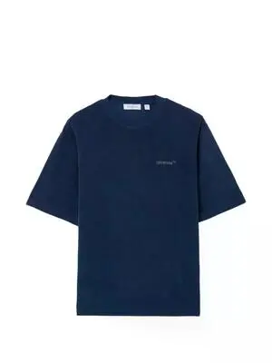 Off-White Logo-detail Terrycloth T-shirt - Blue