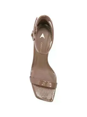 ANDREA CARRANO Ankle-strap Stiletto Sandals - Neutrals