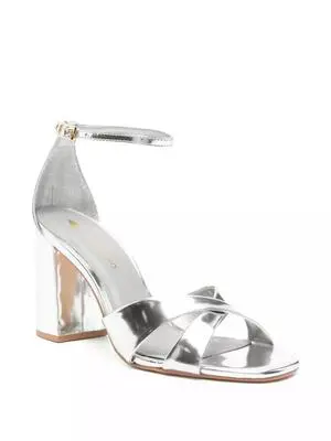 ANDREA CARRANO Crossover-strap Heeled Sandals - Silver
