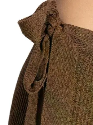 AKEP Open-knit Midi Skirt With Side-tie
