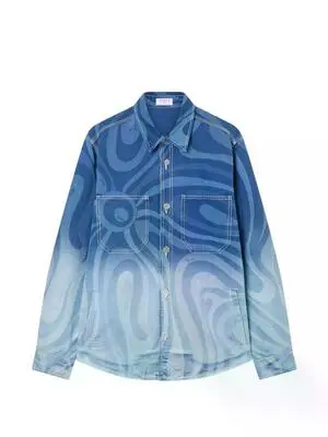 Emilio Pucci Marmo Print Oversized Denim Jacket
