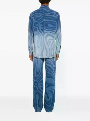 Emilio Pucci Marmo Print Oversized Denim Jacket