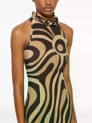 Emilio Pucci Marmo Print Sleeveless Dress