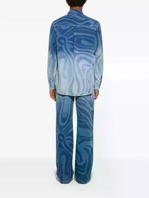 Emilio Pucci Marmo Print Denim Trousers
