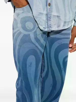 Emilio Pucci Marmo Print Denim Trousers