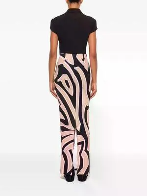 Emilio Pucci Labirinto Print Fitted Long Skirt