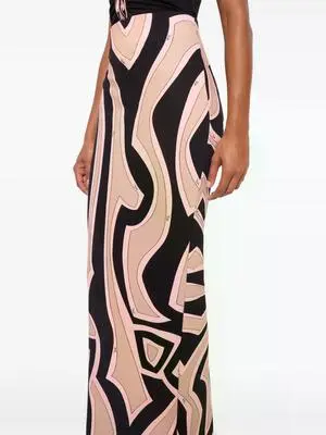 Emilio Pucci Labirinto Print Fitted Long Skirt