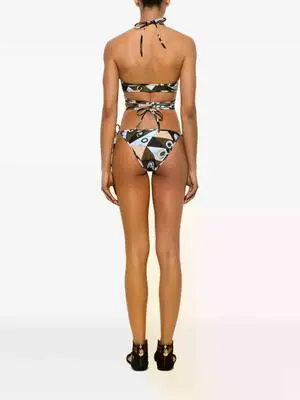 Emilio Pucci Occhi Print Triangle Bikini Top - Black