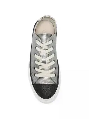 Brunello Cucinelli Metallic Lace-up Sneakers - Silver