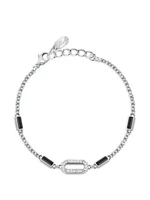 Karl Lagerfeld Oval Crystal Chain Bracelet - Silver