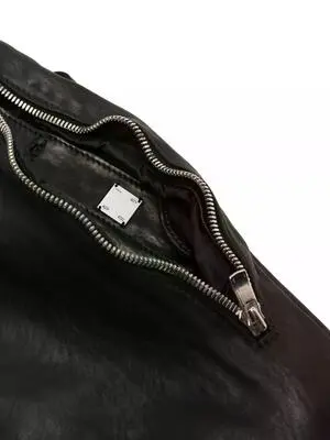 Guidi Leather Cross Body Bag - Black