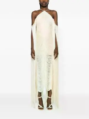 BLESS Fringed Maxi Dress - Neutrals