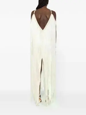 BLESS Fringed Maxi Dress - Neutrals