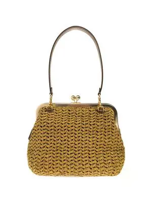 COACH 27 Kisslock Frame Interwoven Tote Bag - Brown
