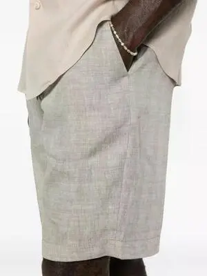 Brunello Cucinelli Herringbone Pleated Shorts