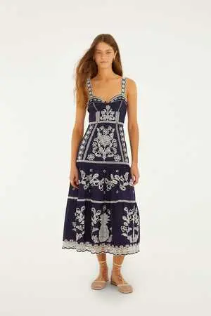 FARM RIO Embroidered Midi Dresses
