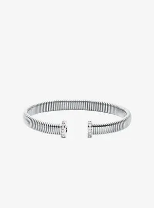 Michael Kors Michael Kors Ribbon Flex Pavé Cuff Silver
