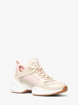 Michael Kors Bowie Signature Logo Trainer - Pink