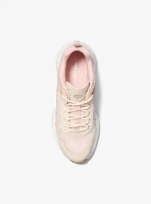 Michael Kors Bowie Signature Logo And Leather Paneled Trainers