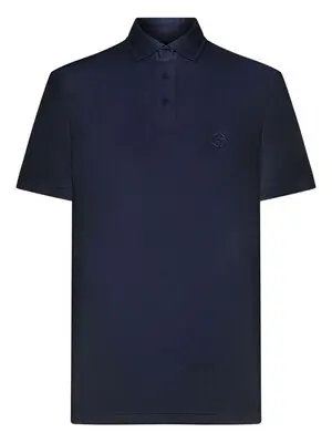 Giorgio Armani Interlock Cotton Polo Shirt - Blue