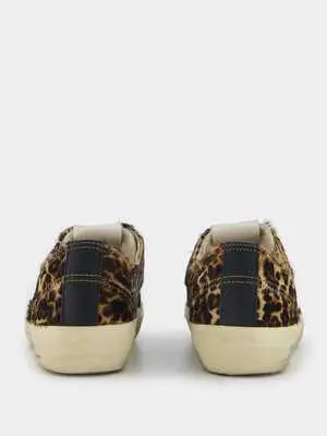 GOLDEN GOOSE V-star Leopard Horsy Sneakers - Brown