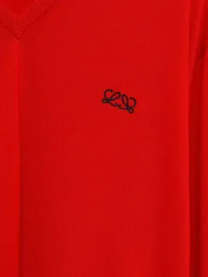 Loewe Wool V-neck Sweater - Red