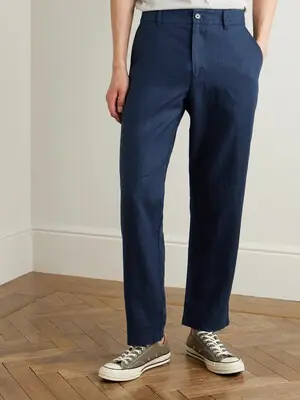 Nn07 Aden 1454 Straight-leg Linen Suit Trousers - Blue