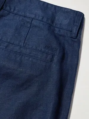 Nn07 Aden 1454 Straight-leg Linen Suit Trousers - Blue