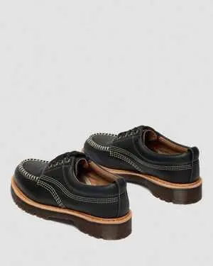 Dr. Martens Lowell Wild Grain Leather Moc Toe Shoes - Black