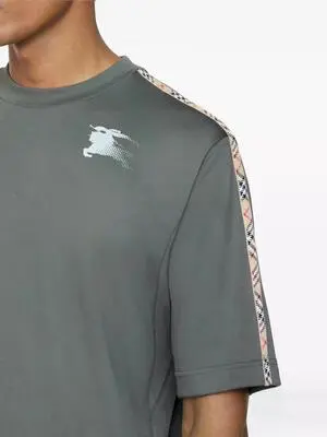 Burberry Check-trim Jersey T-shirt - Grey