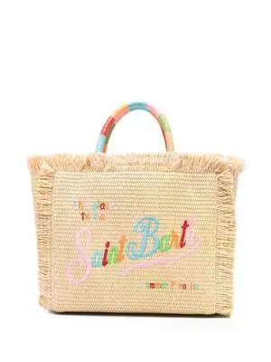 MC2 SAINT BARTH Embroidered Frayed Tote Bag