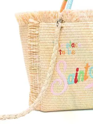 MC2 SAINT BARTH Embroidered Frayed Tote Bag