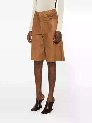 TELA Paneled Leather Shorts
