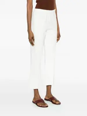 NEERA Cropped Elasticated Trousers - White