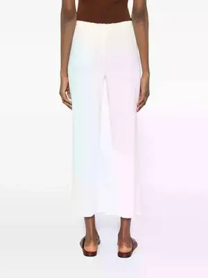 NEERA Cropped Elasticated Trousers - White