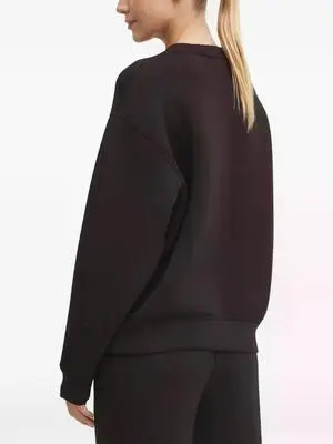 Guess Logo Embellished Crewneck Sweatshirt - Black