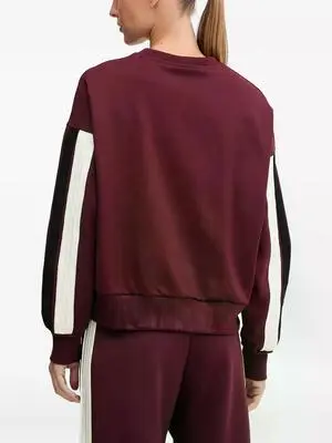 Guess Fabia Sweatshirt With Ribbed Trim And Stripe Detail - Red