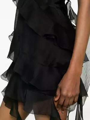 LES FILLES D'EVA Ruffled Mini Dress - Black