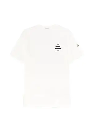 Moncler Logo-patch Cotton T-shirt - Neutrals