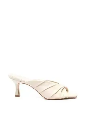 ANDREA CARRANO Twisted-strap Mules - Neutrals