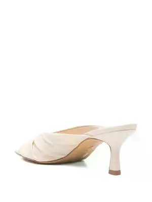 ANDREA CARRANO Twisted-strap Mules - Neutrals
