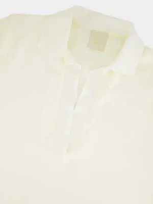 PAULA Diane Vanilla Custard Silk Twill V-neck Long-sleeve Blouse - Cream