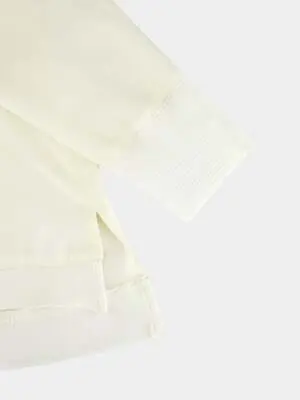 PAULA Diane Vanilla Custard Silk Twill V-neck Long-sleeve Blouse - Cream
