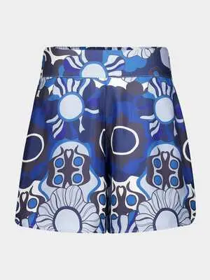 PAULA Name' Printed Silk Twill Shorts