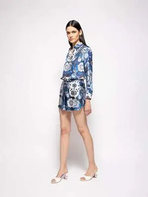 PAULA Name' Printed Silk Twill Shorts