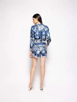 PAULA Name' Printed Silk Twill Shorts