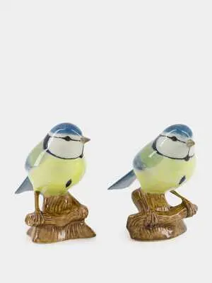 QUAIL CERAMICS Tit Figurine Set - Blue