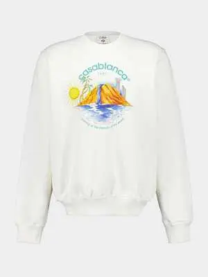 Casablanca Oasis Printed Sweatshirt - White