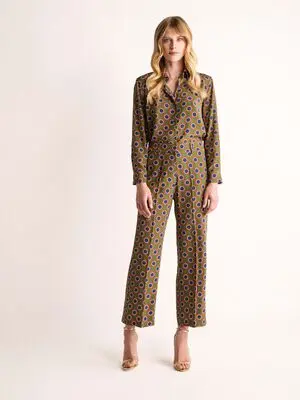 PAULA Sonia Symmetrical Eye Silk Pants